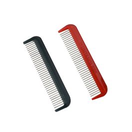 Hair Doctor Rotating Tooth 2PC Comb Set Black Sheen Ferrari Red